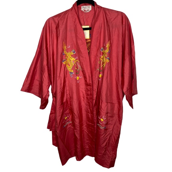 Intimates & Sleepwear | Rare Vintage Pearls Chinese 10 Red Silk Dragon ...